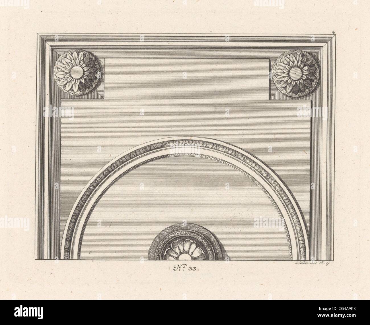 Ceiling with floral motifs; Plat Fund. Design for a ceiling with ...