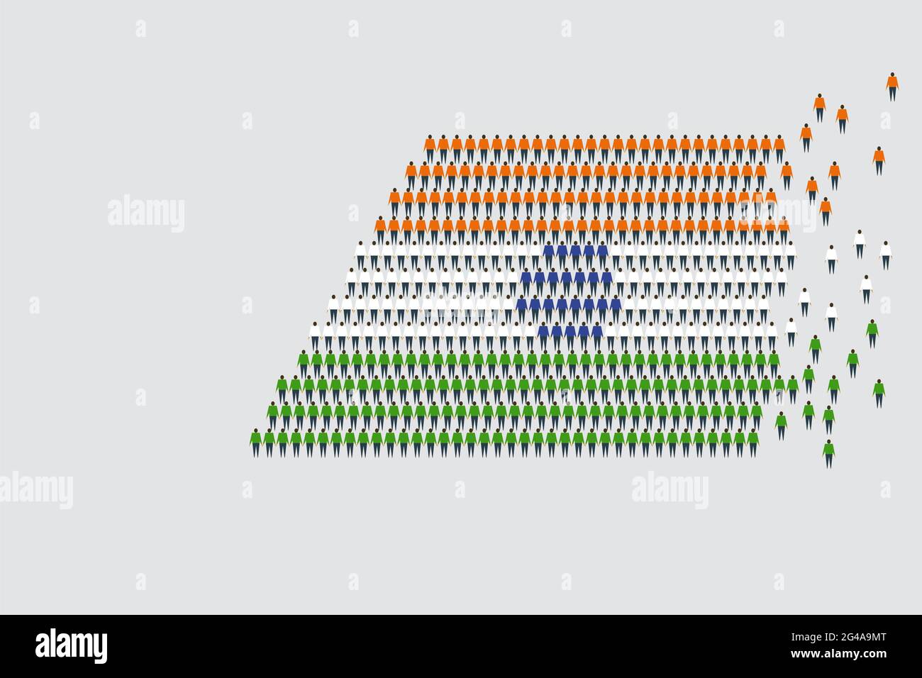 People wearing different colours getting assembled in the shape of the ...