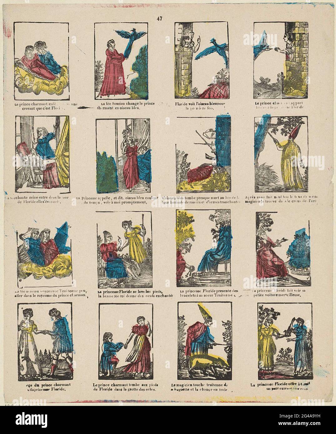 Story of the blue bird. Leaf with 16 performances from the blue bird ...