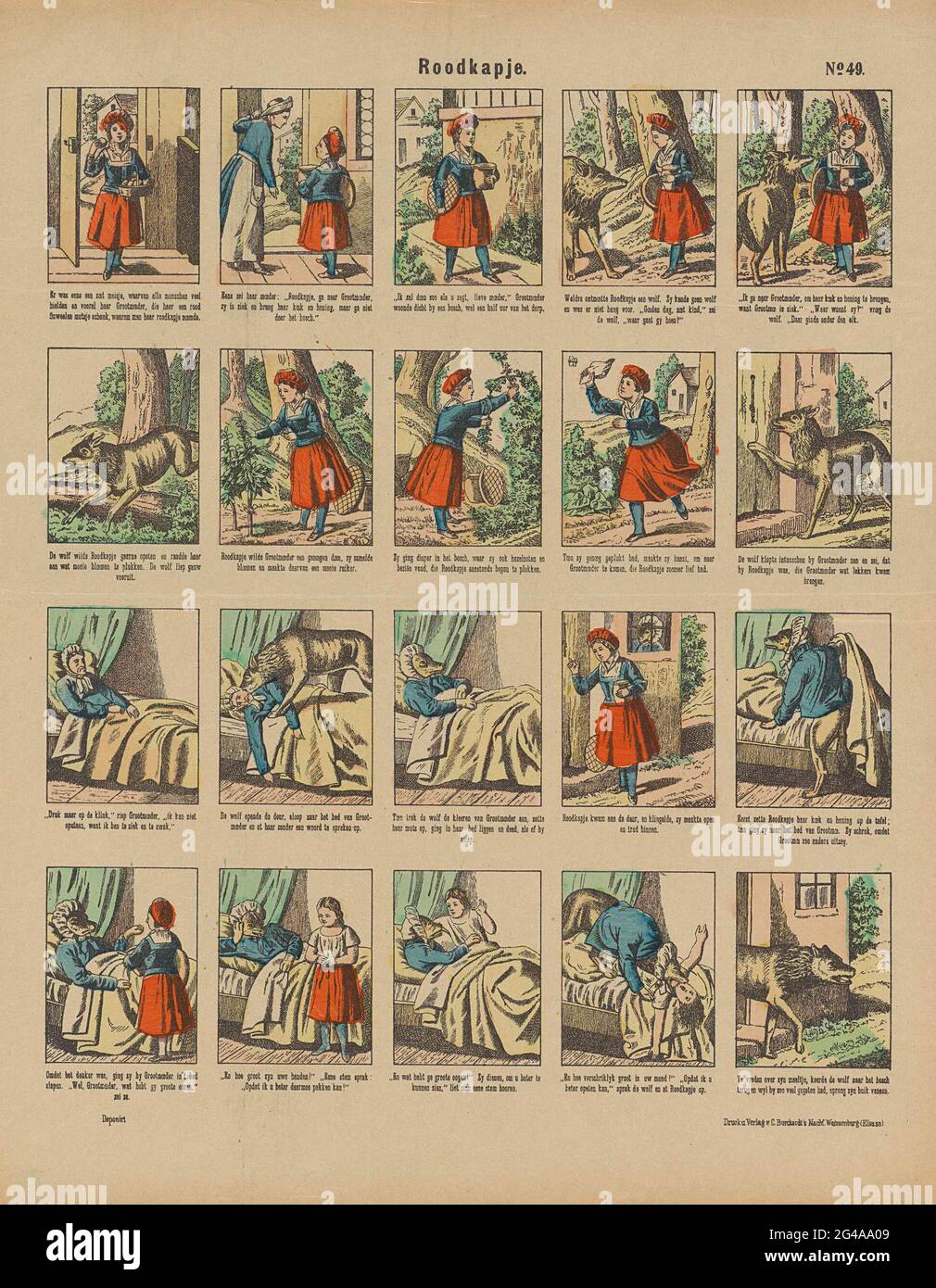 Little Red Riding Hood. Sheet with 20 performances from the fairyking ...