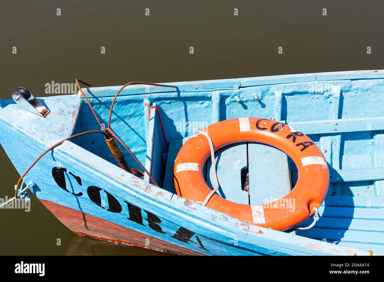 Picture of a floating fishing boat Stock Photo - Alamy