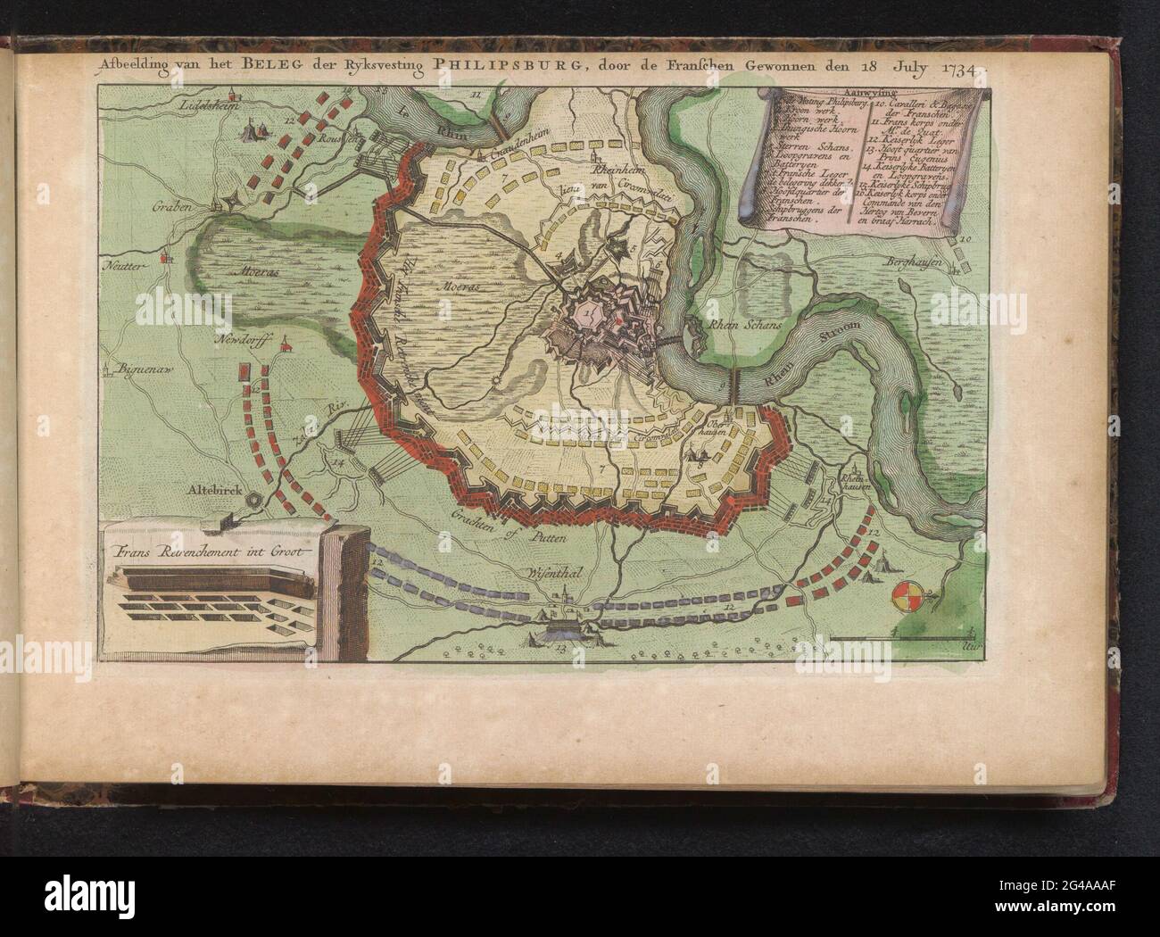 Siege from Philippsburg, 1734; Image of the Siege der Ryksvesting ...