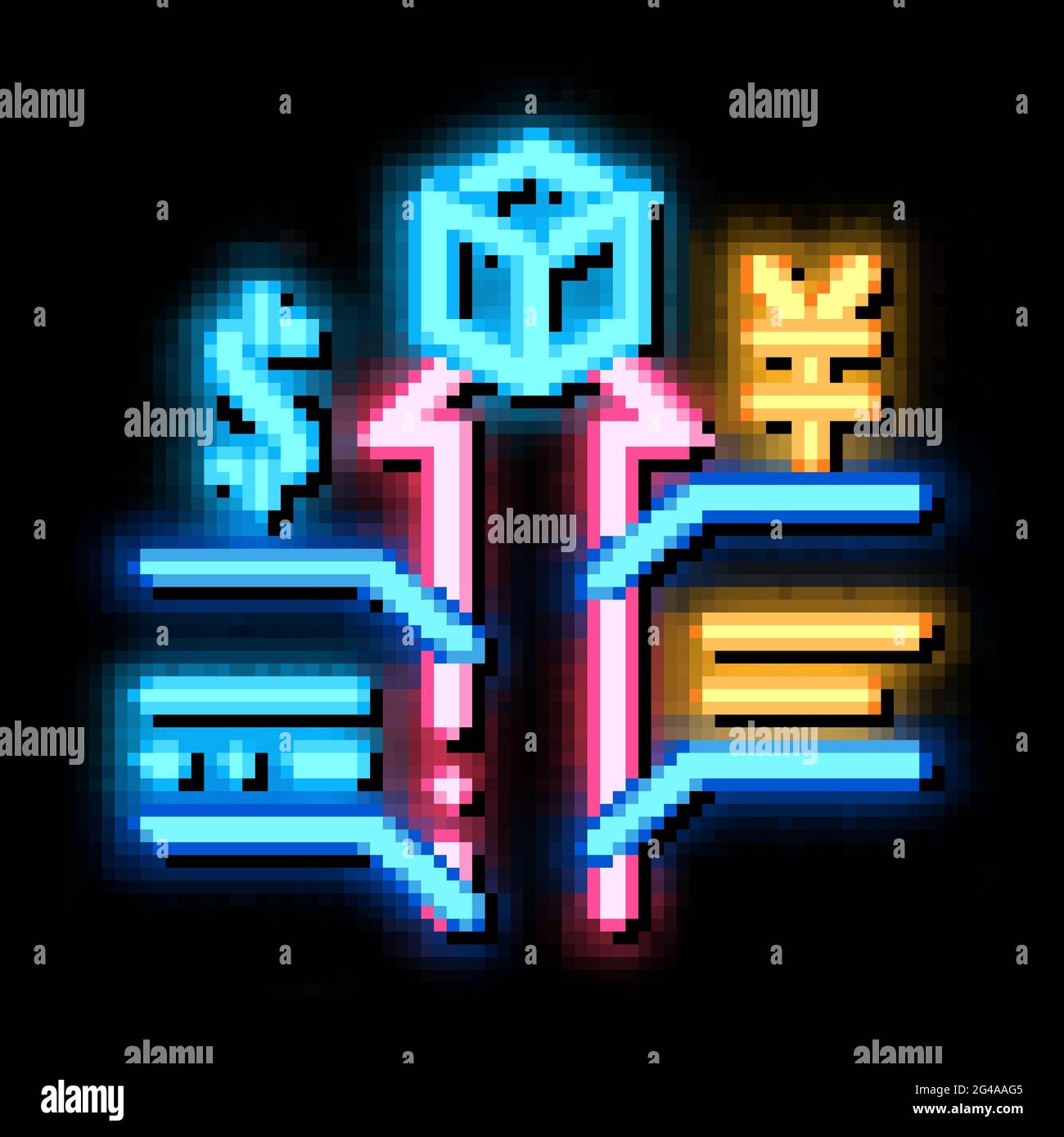 increase sales and exchange rates neon glow icon illustration Stock ...
