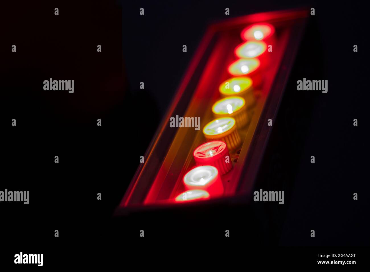 The lamps are pink. Backlight in the dark. Beautiful light decoration ...