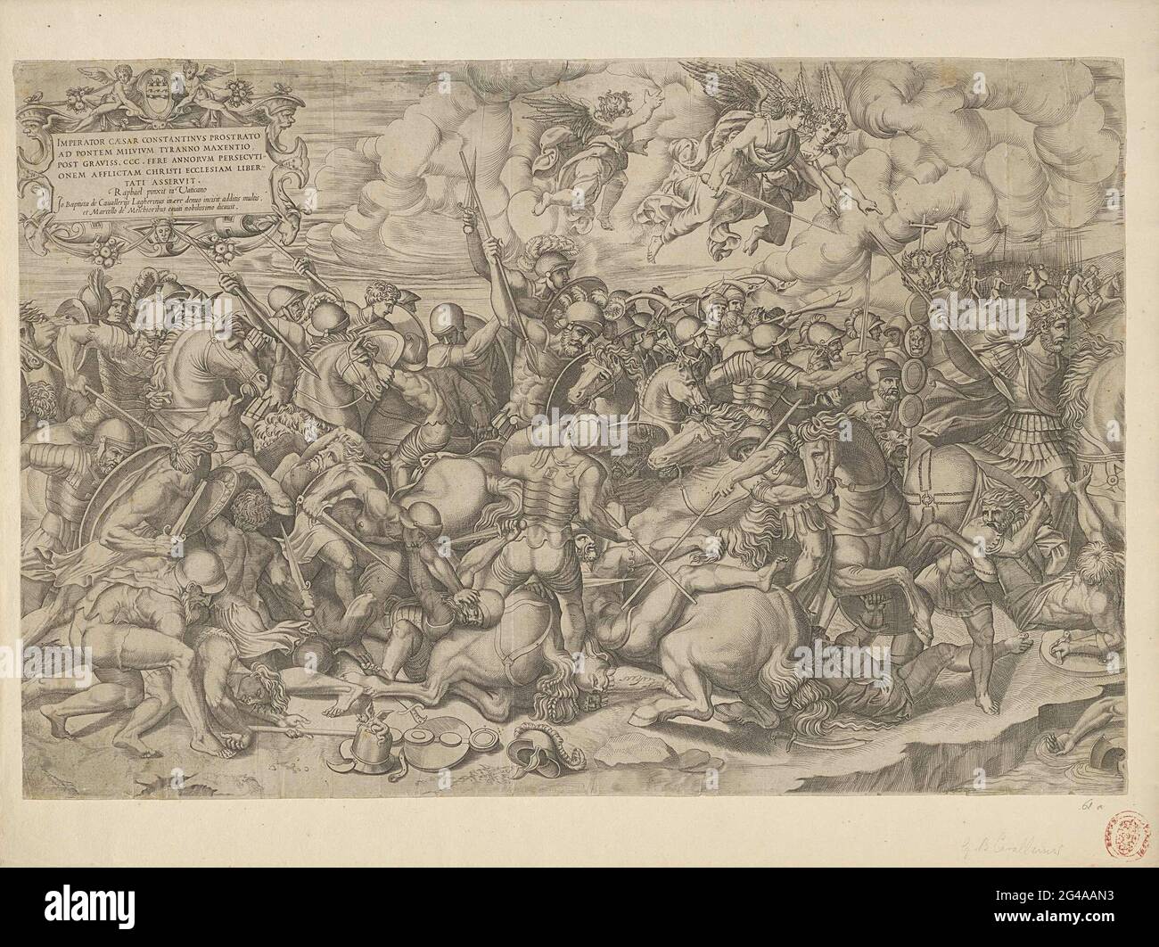 Battle of the Milvic bridge. Combat scene in a landscape: Battle of the ...