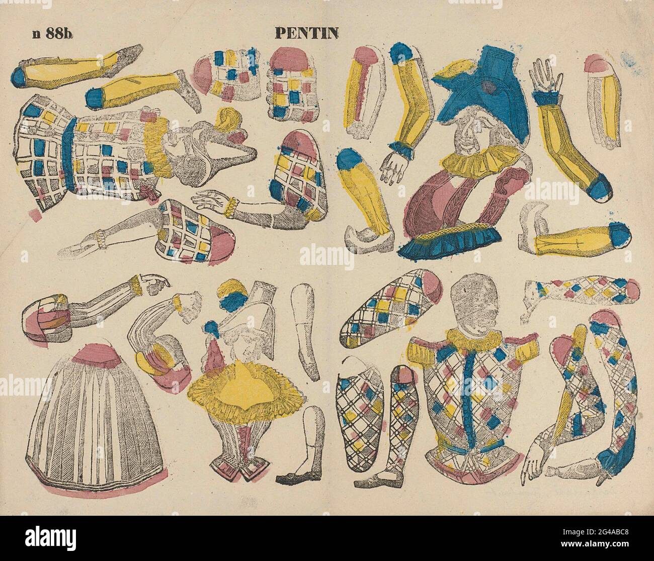 Pentin. Leaf with 4 draw puppets to cut out. The four dolls are ...