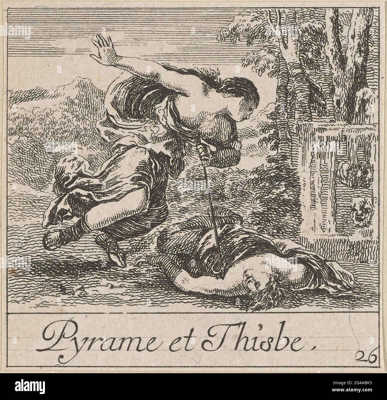 Pyramus and Thisbe; Pyrame et thisbe; Card game with mythological performances; Jeu des Fables ...