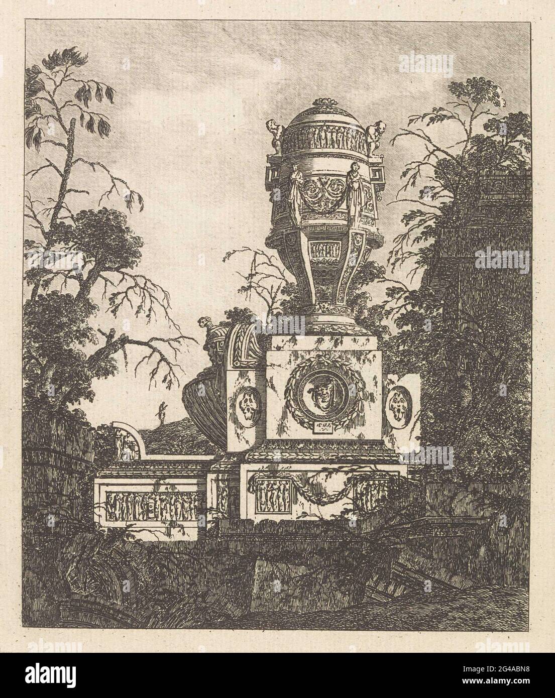 Landscape with grotesque vase. Landscape with grotesque vase, ruins and ...