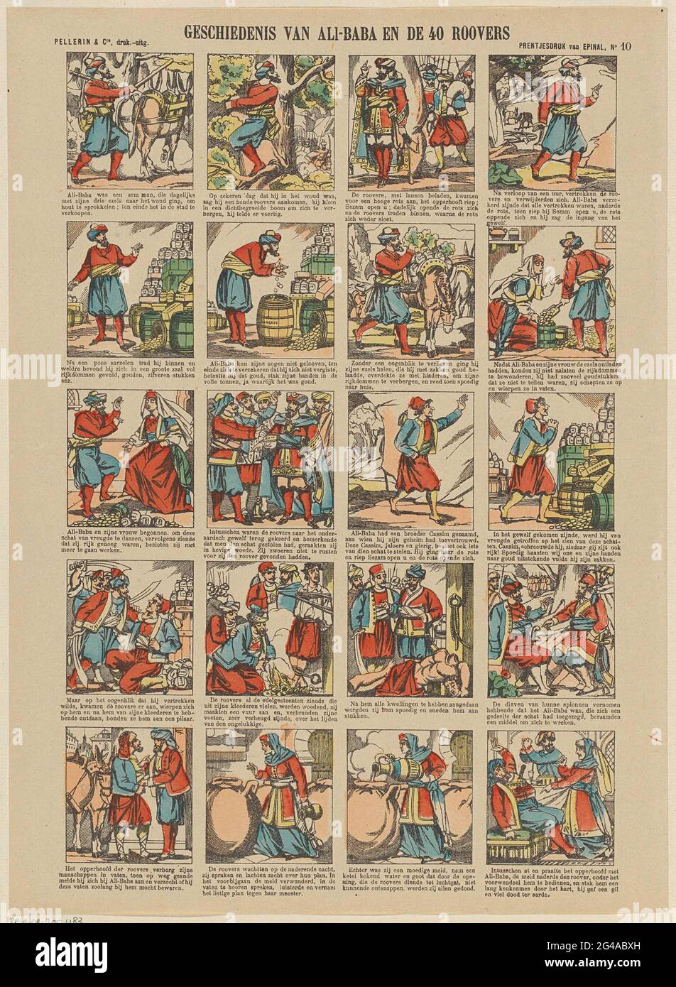 History of Ali-Baba or 40 Roovers; Print print from Épinal. Sheet with ...