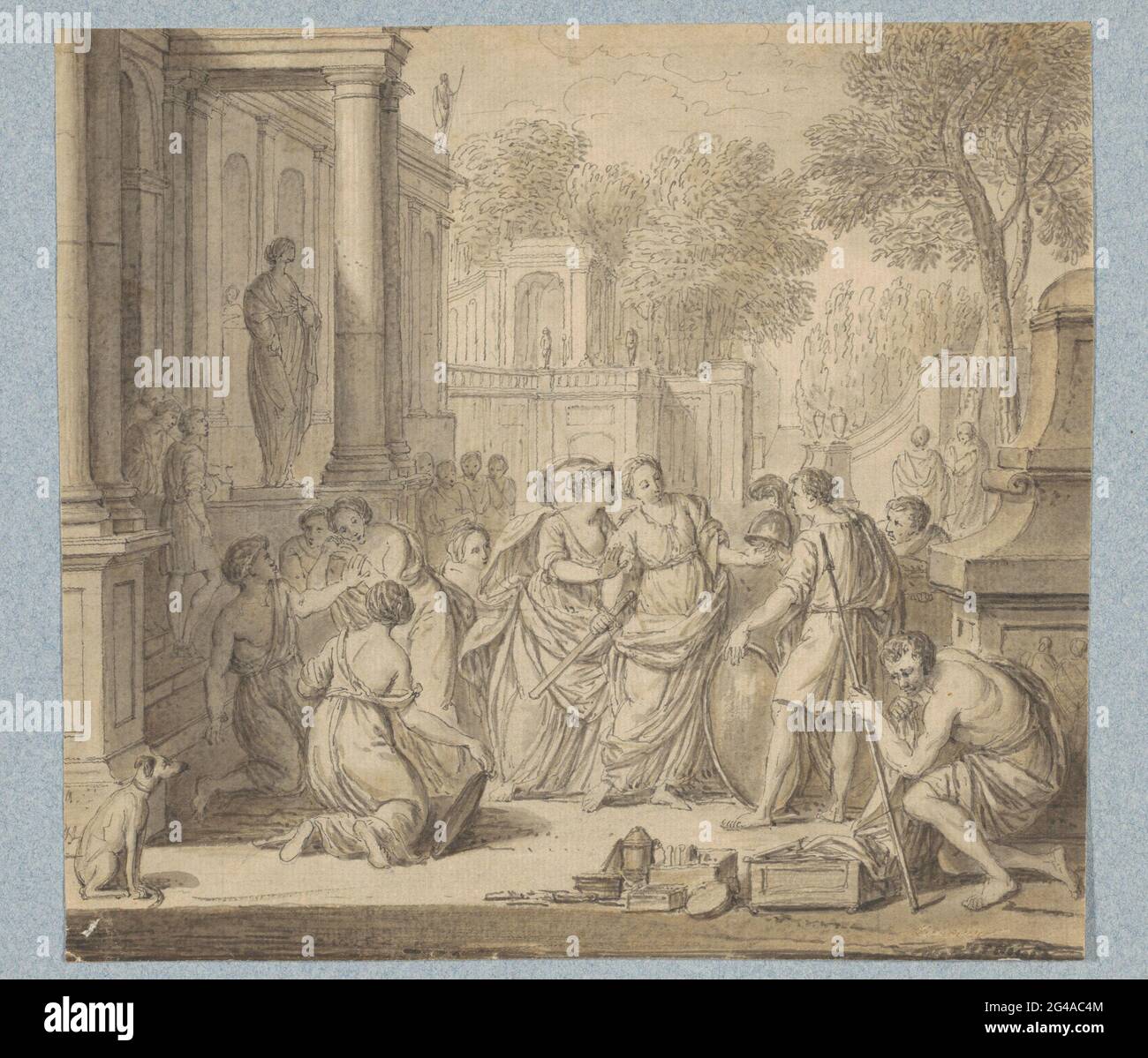 Achilles and the daughters of Lycomedes (?) (In box with 43 drawings ...