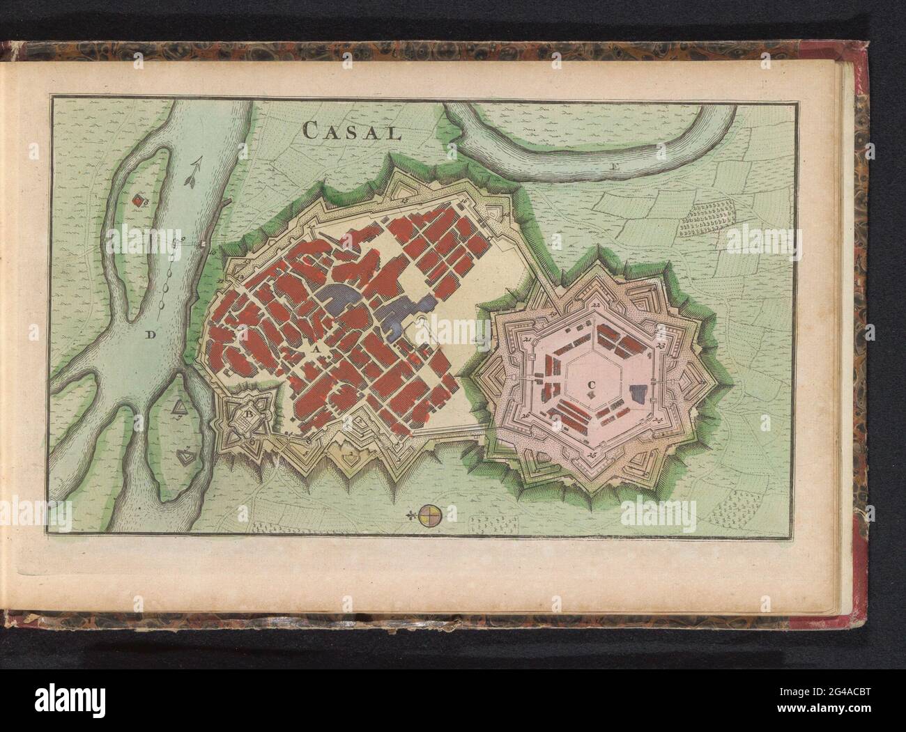 Map of Casale Monferrato; CASAL. Map of the reinforcements around the Italian city of Casale ...