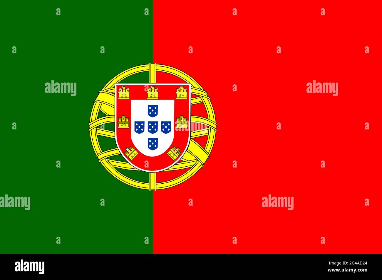Portugal flag with standard proportion and color mode RGB Stock Photo ...