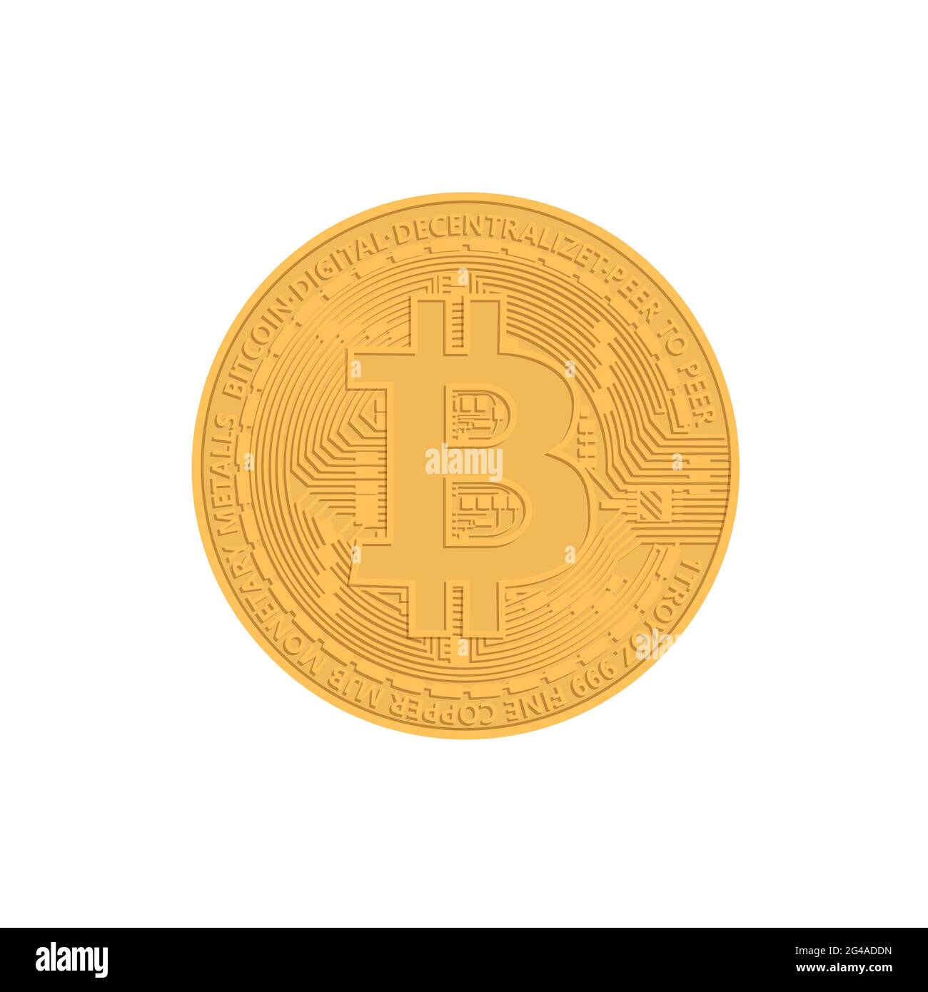 Cryptocurrency gold coin with gold bitcoin symbol on the obverse ...