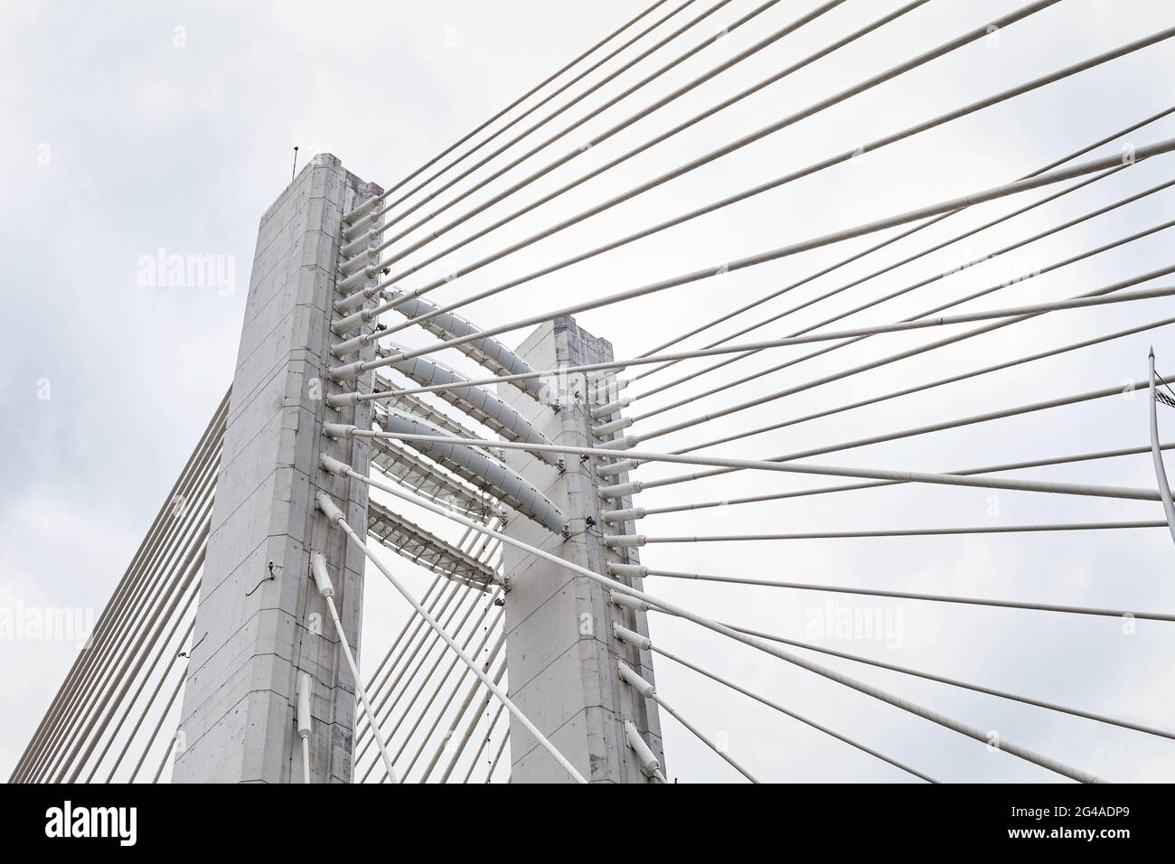 Modern suspension bridge Bucharest Romania Stock Photo - Alamy