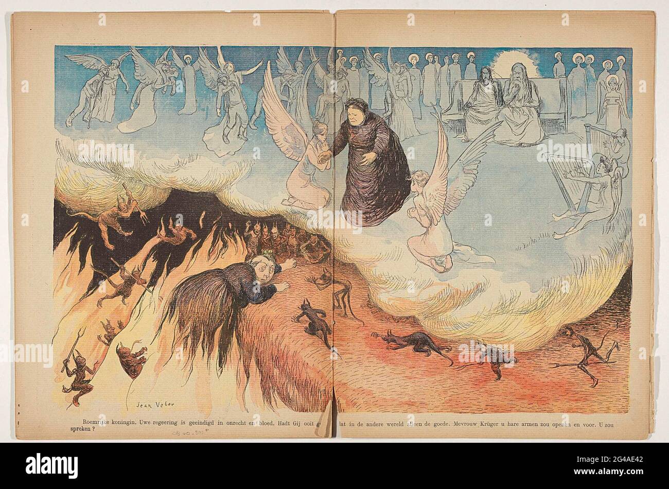 Queen Victoria in hell and Mrs. Krüger in heaven Stock Photo - Alamy
