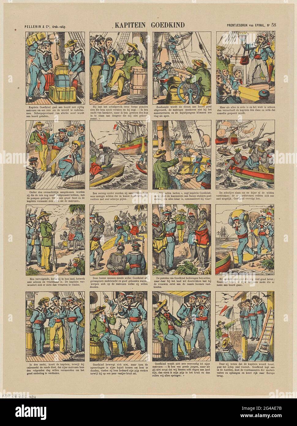 Captain good child; Print print from Épinal. Leaf with 16 performances ...