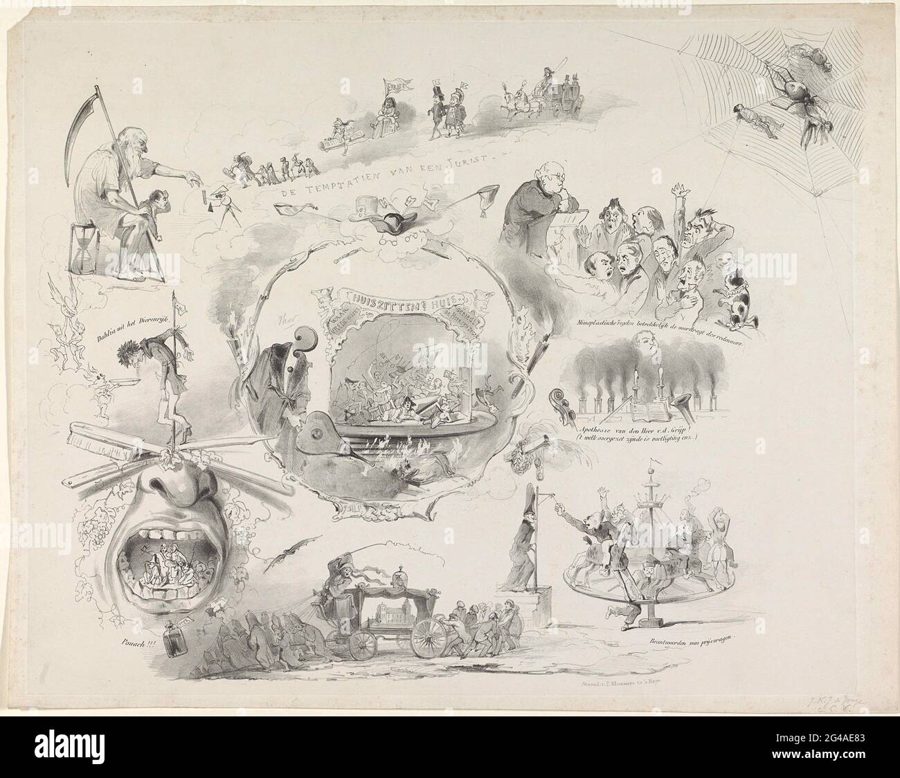Cartoon from Leiden student almanac, 1849. Cartoon from the student ...