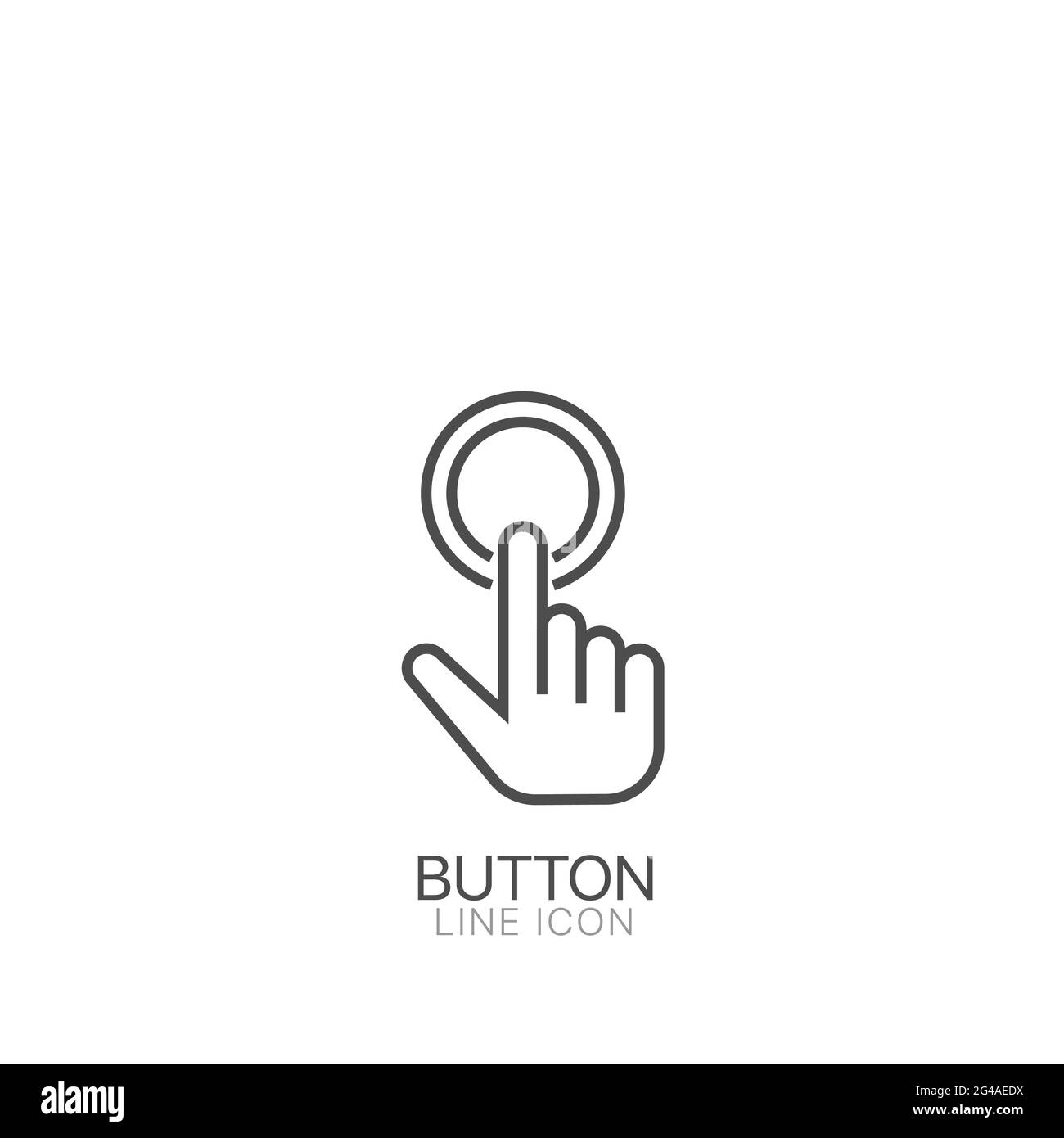 Hand Click linear style sign for mobile concept and web design. Finger ...