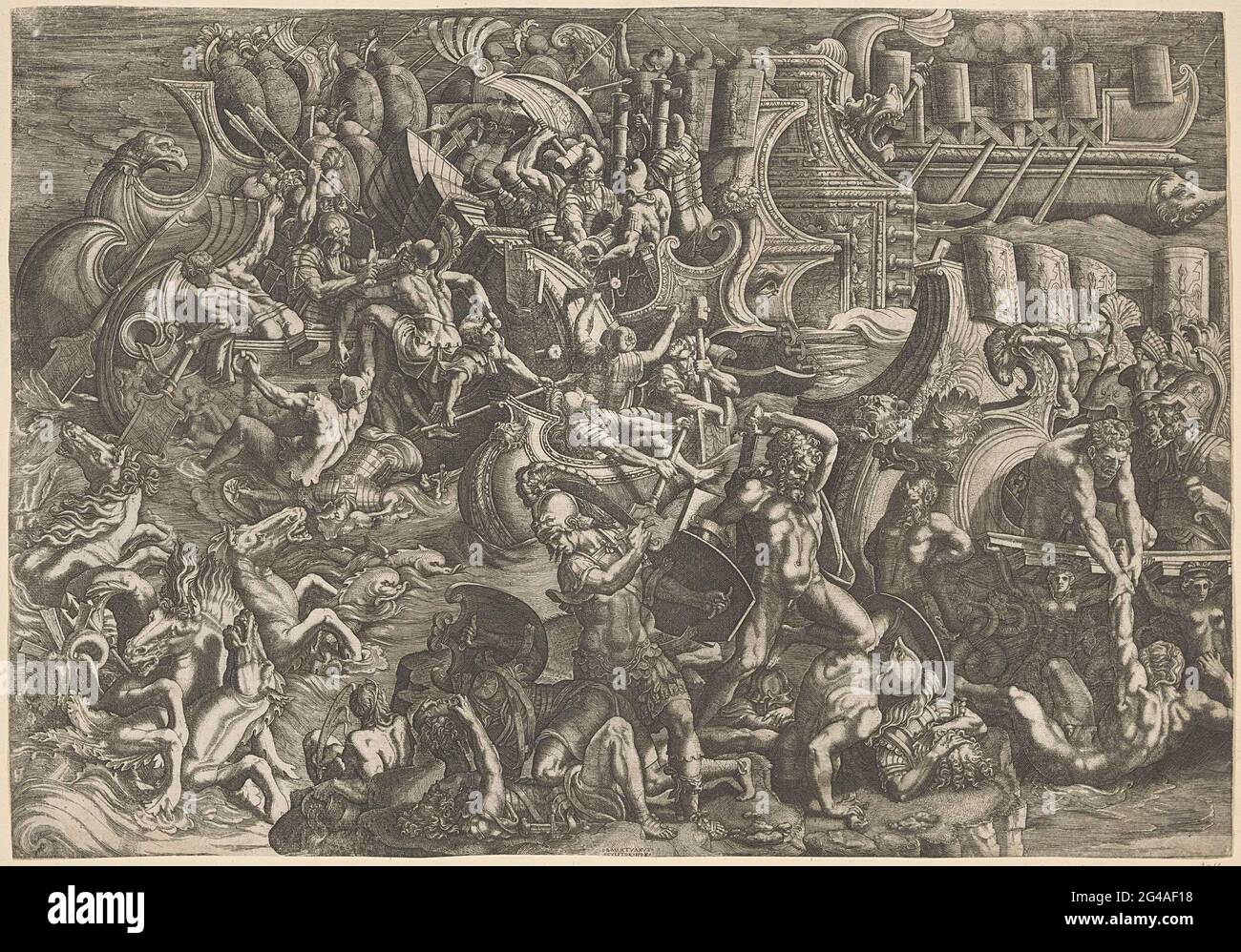 Sea battle between the Trojans and the Greeks. Sea battle where the ...