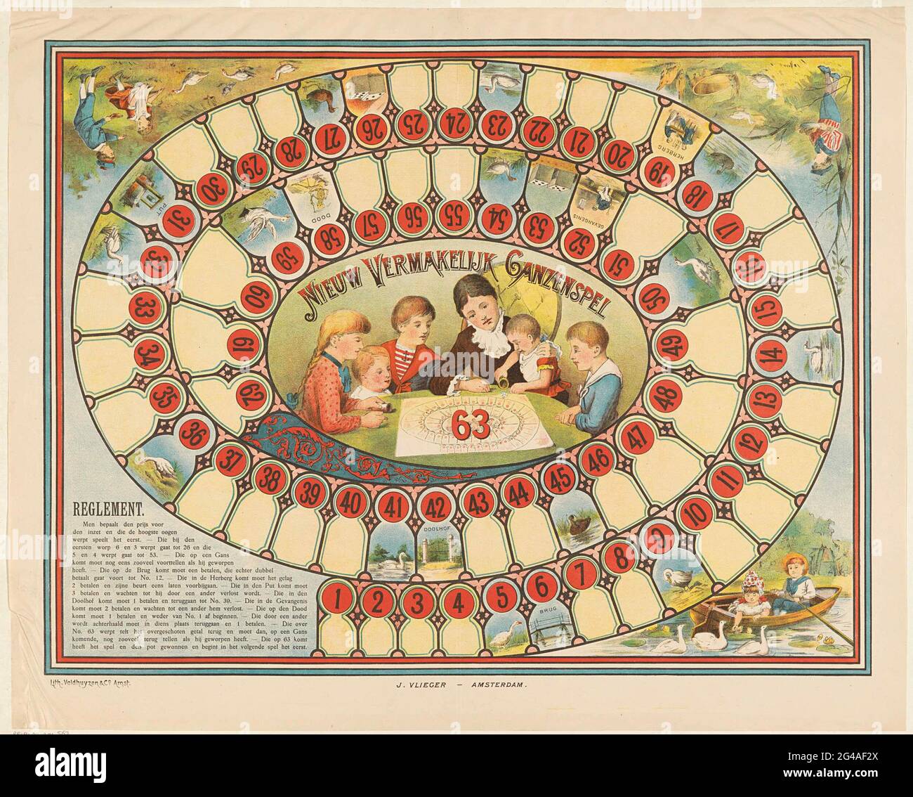 New and entertaining goose game. Goose board game with spiral with ...