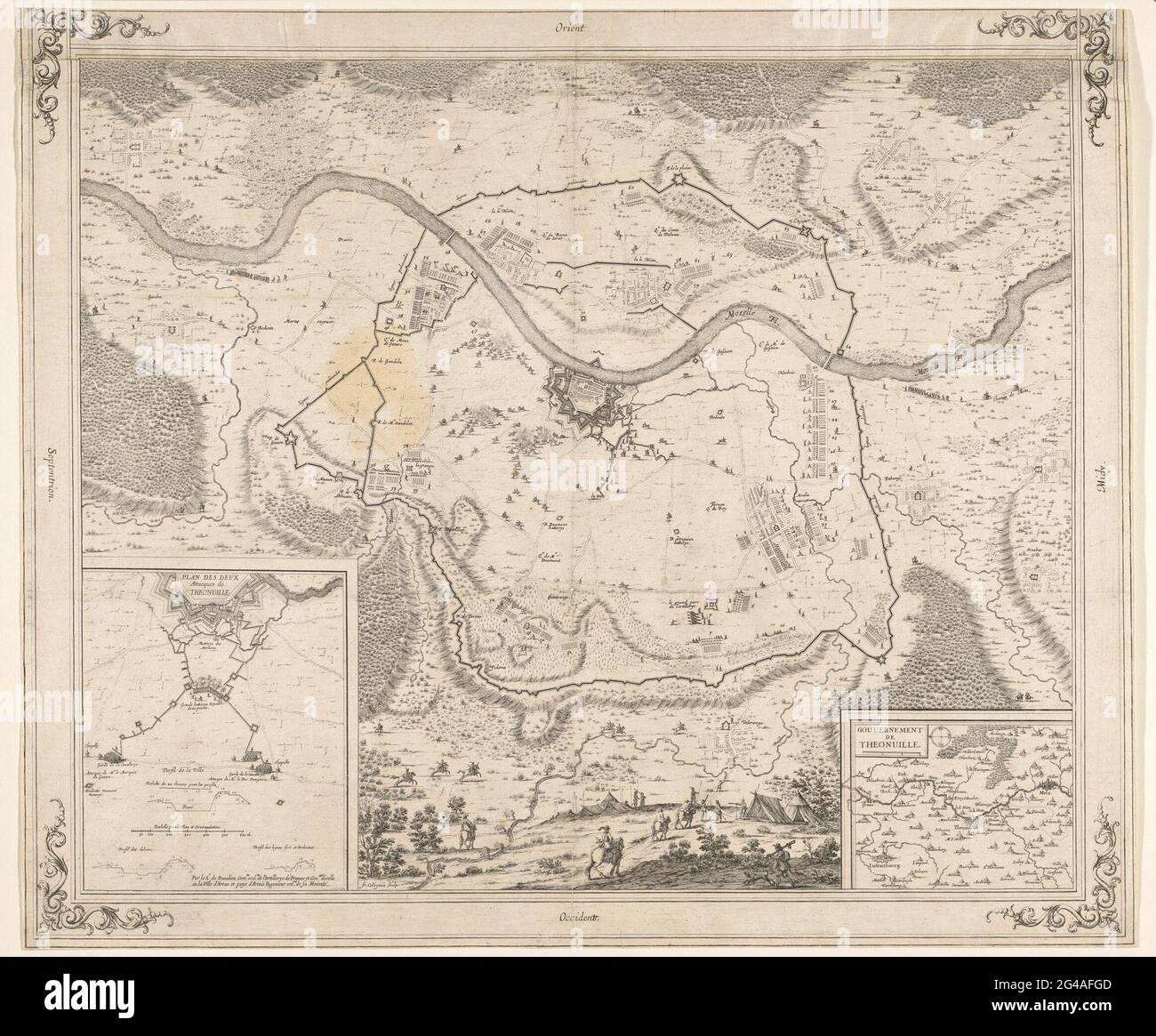 Card of the topping of Thionville, 1643; Plan De La Ville de Theonville ...