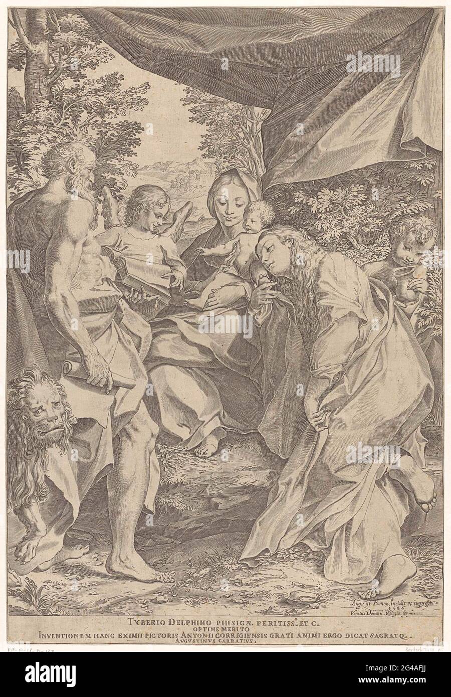 Maria with child and the Holy Hieronymus and Mary Magdalene. The Christ ...