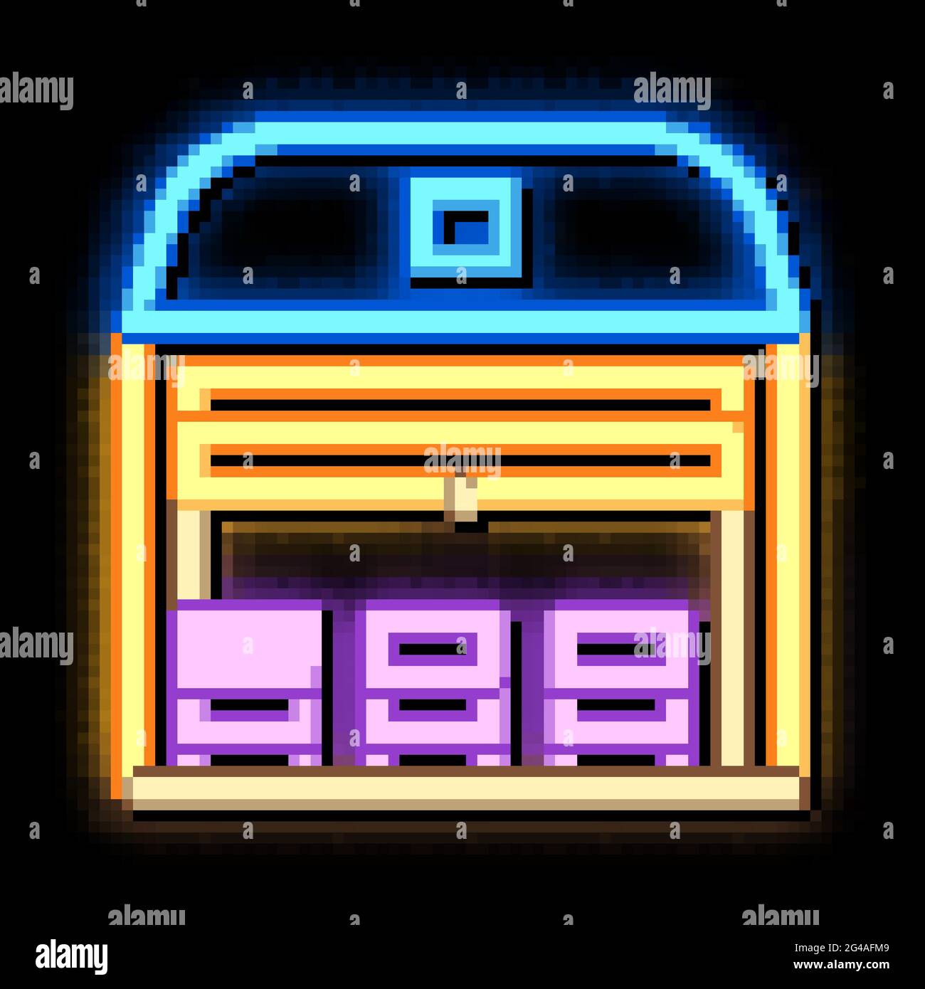 Neon garage sign Stock Vector Images - Alamy