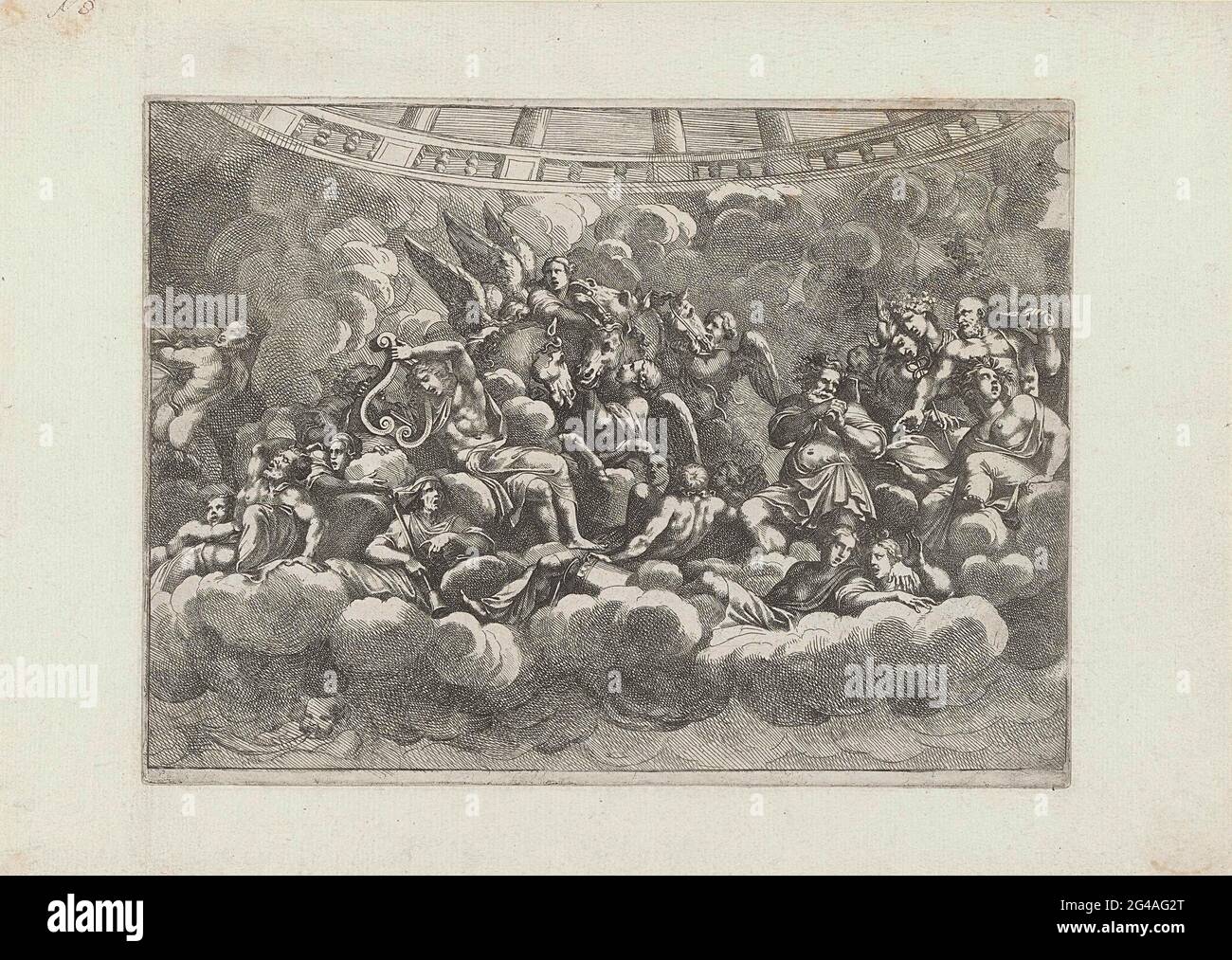 Mythological figures between clouds; Paintings in the Sala dei Giganti ...