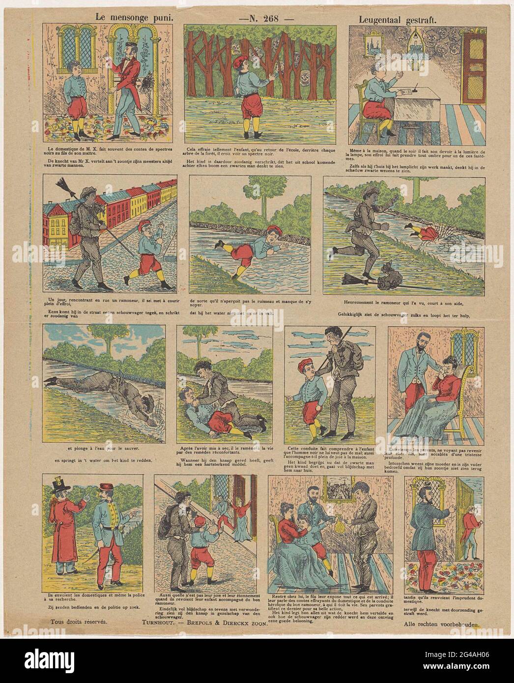 Le Mensonge Puni / Lijttaal punished. Leaf with 14 performances about a ...