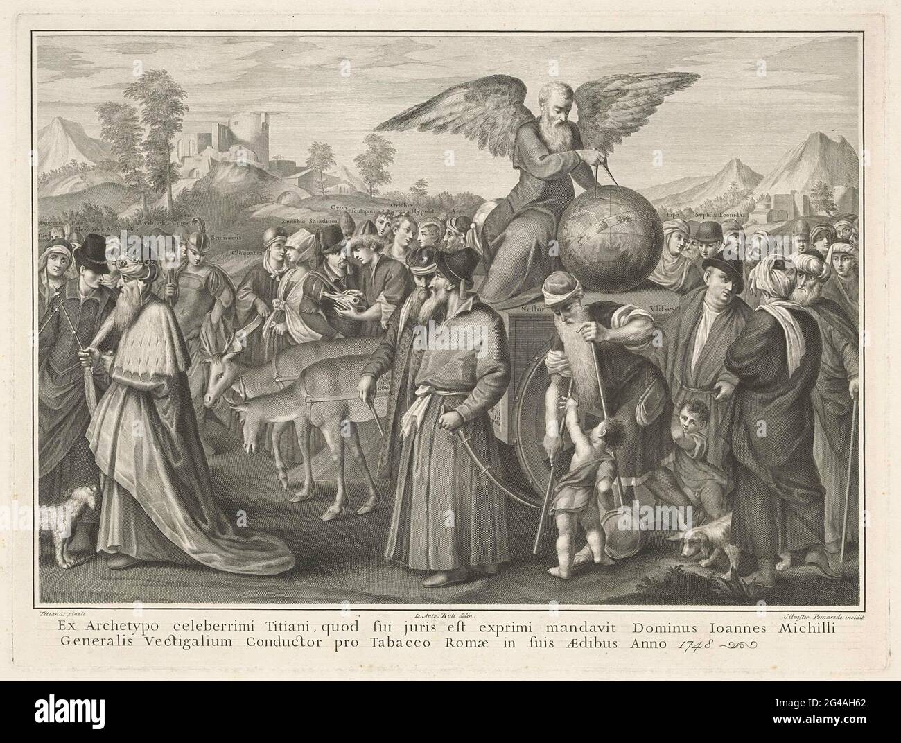 Triumphal of time; The triumphs. Father's time with a sky globe and a ...
