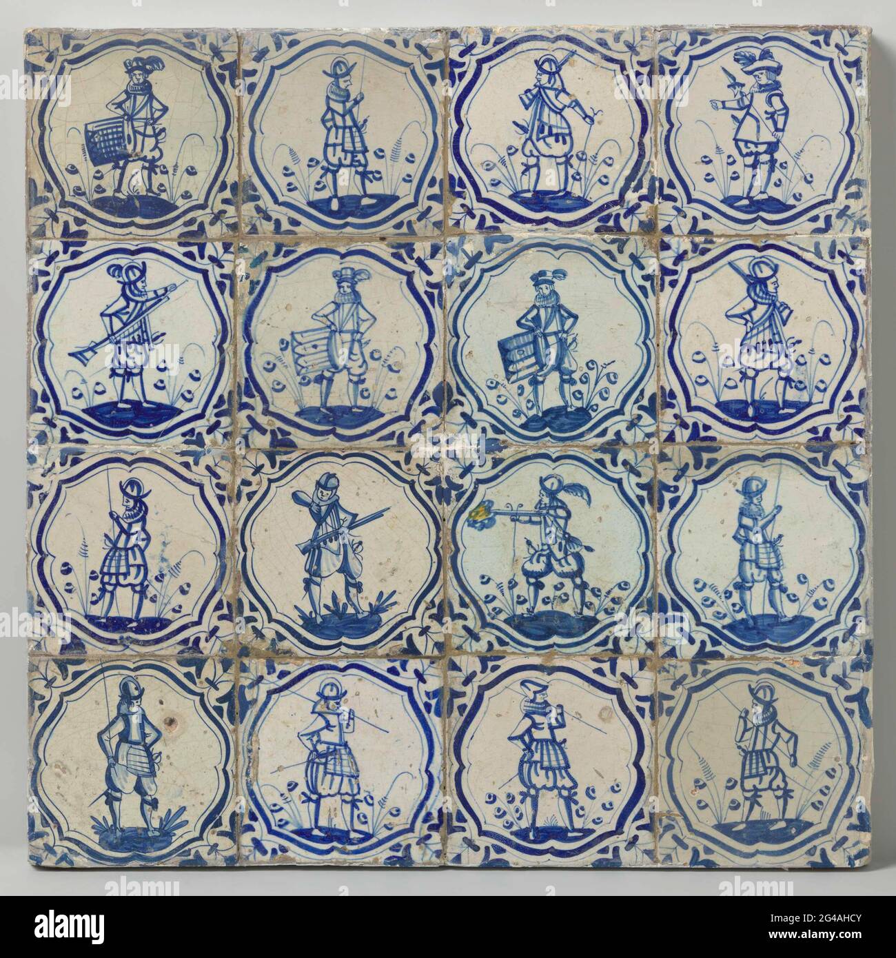 Field of sixteen tiles with soldiers. Field of sixteen tiles (4 x 4 ...