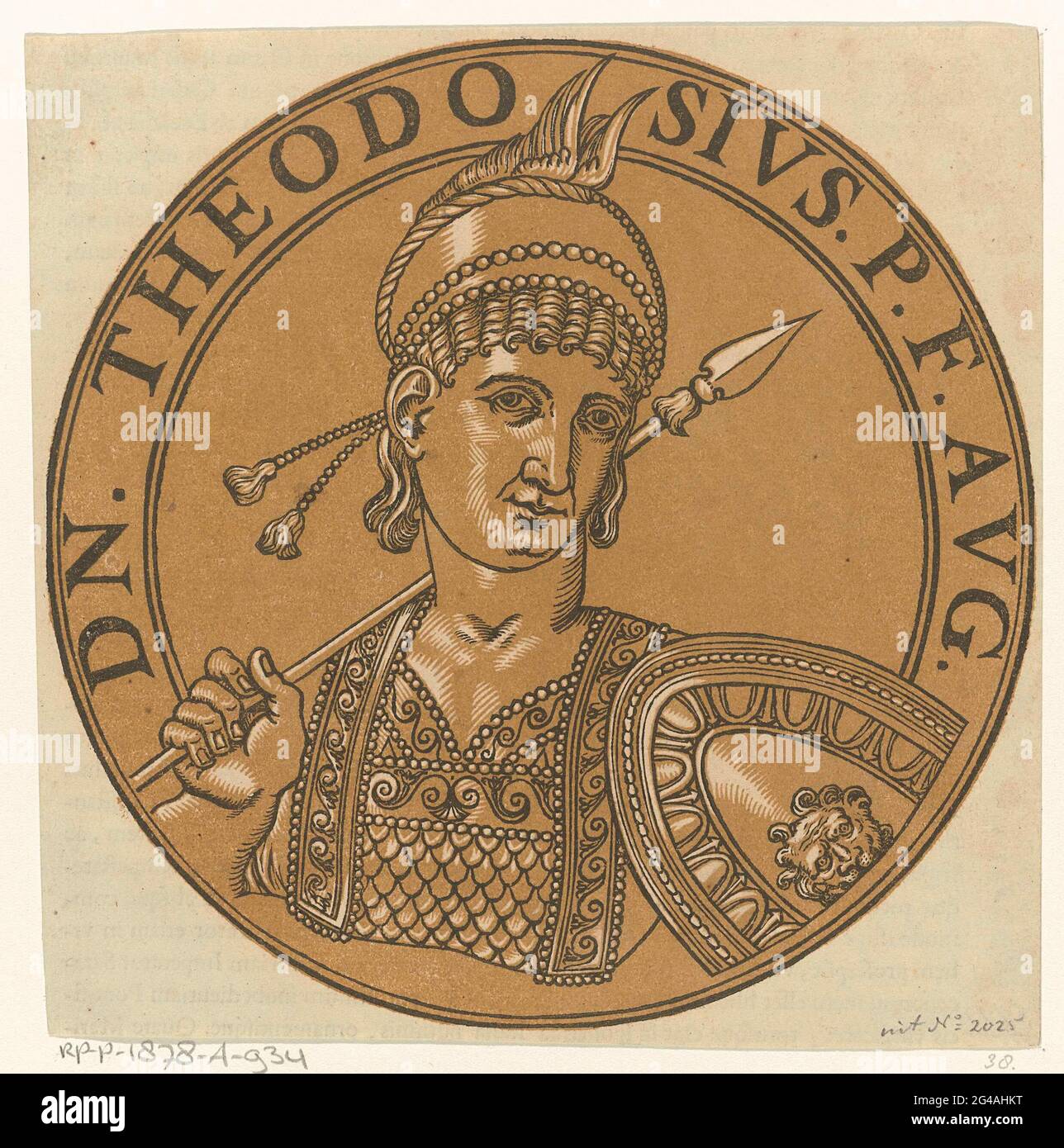 Medallion with a portrait of Emperor Theodosius III; Icone imperatorum ...
