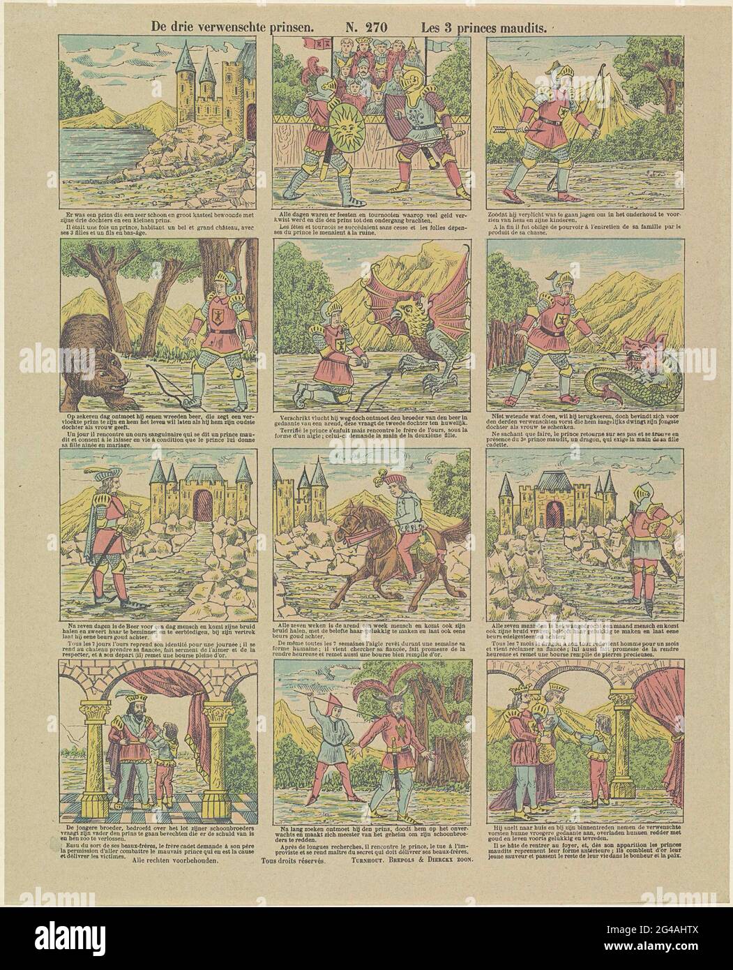 The three negative Prinsen / Le 3 Princes Maudits. Leaf with 12 ...