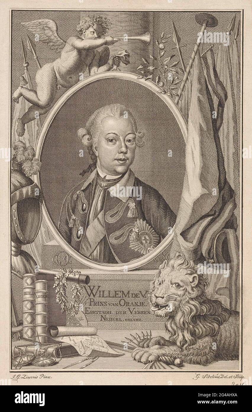 Portrait of Willem V, Prince of Orange-Nassau. Portrait of Willem V in ...