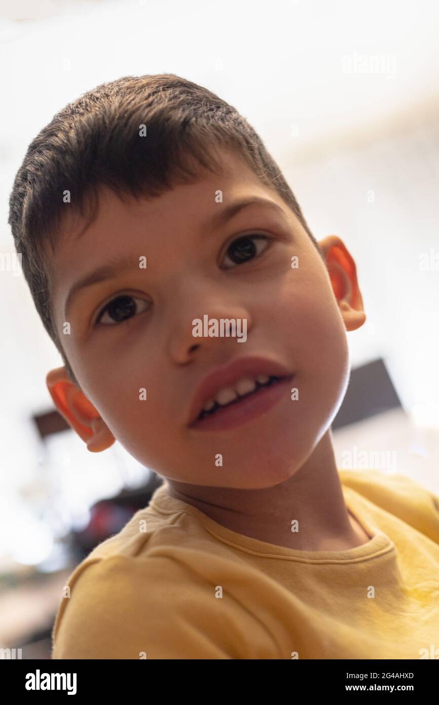 portrait of a smiling child with a rare disease called Pitt Hopkins ...