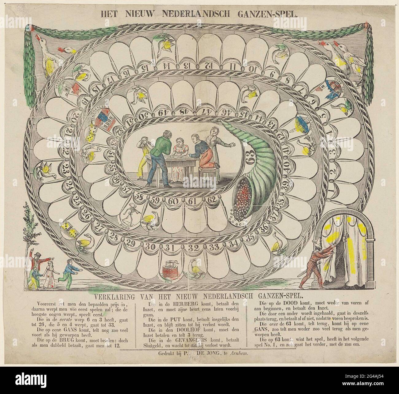 The new Dutch geese game. Goose board game with boxes in a spiral ...