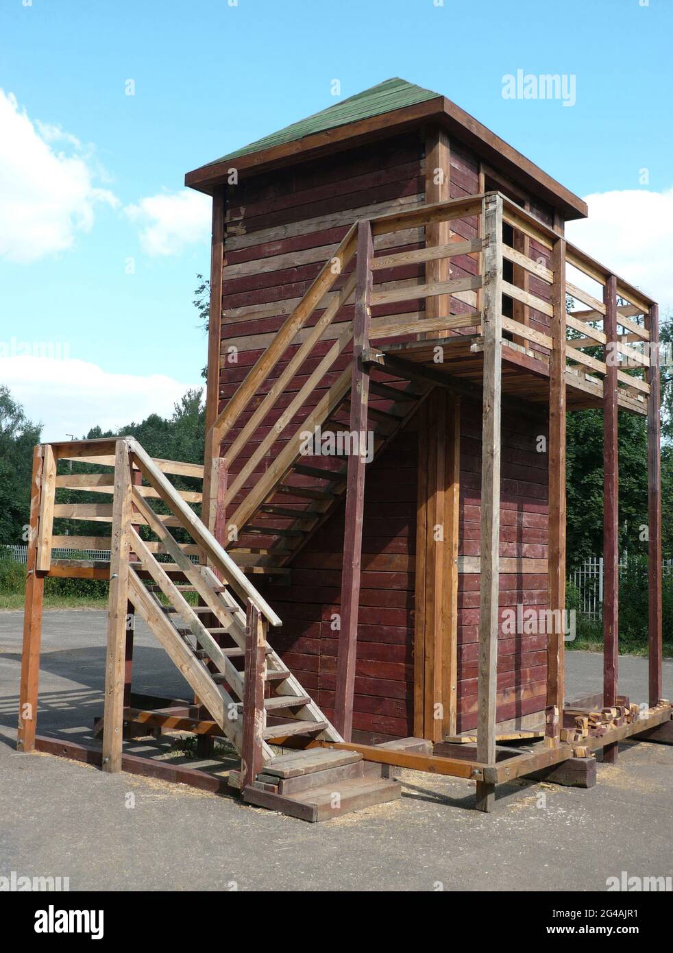 decorative wood building in park at summer sunny day Stock Photo - Alamy