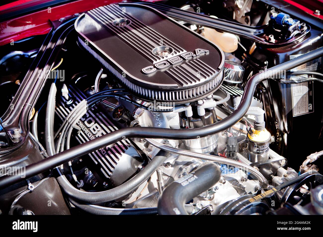 A shot of a clean show quality Cobra V8 engine Stock Photo - Alamy