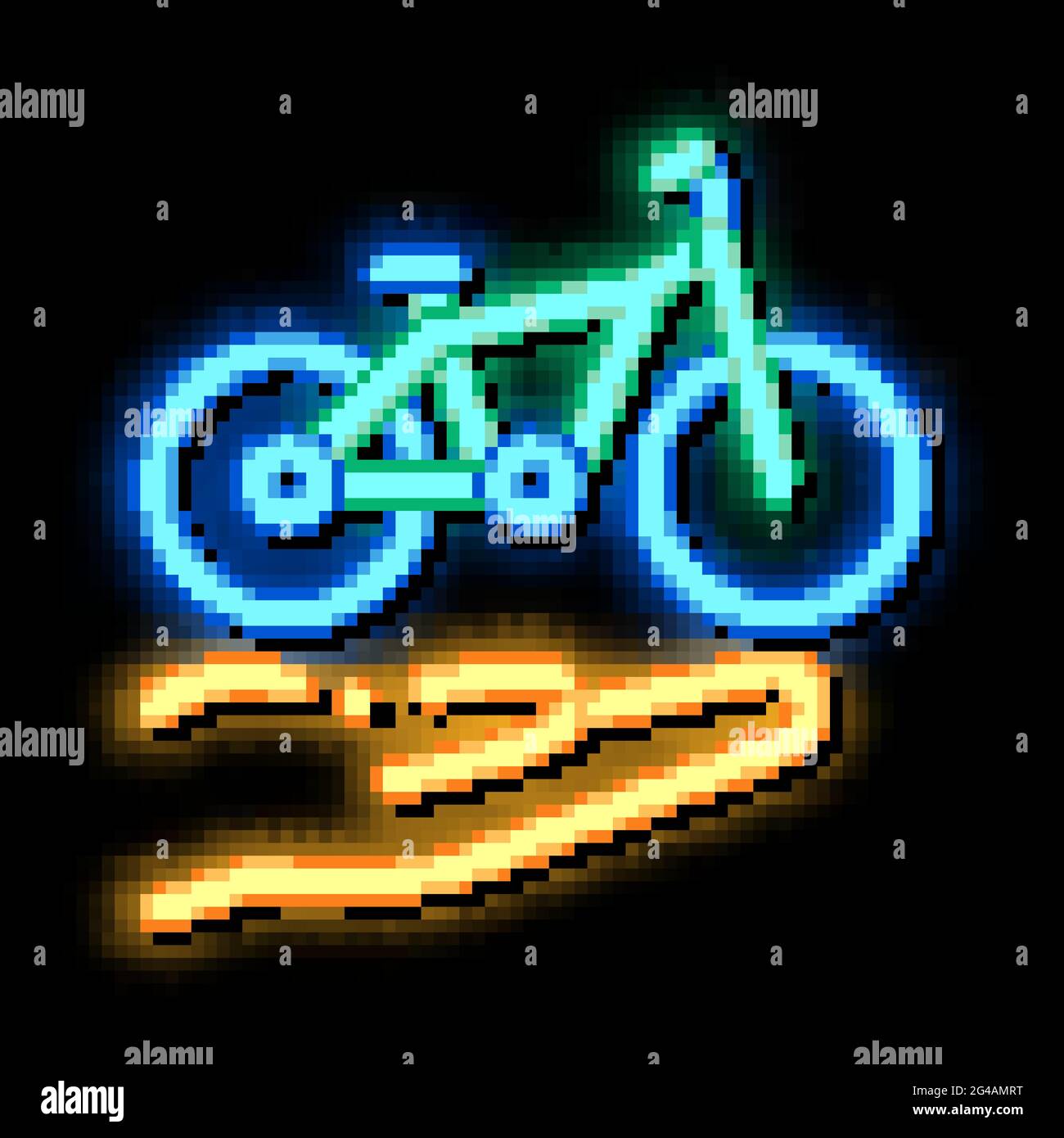 hand holding bike neon glow icon illustration Stock Vector Image & Art ...