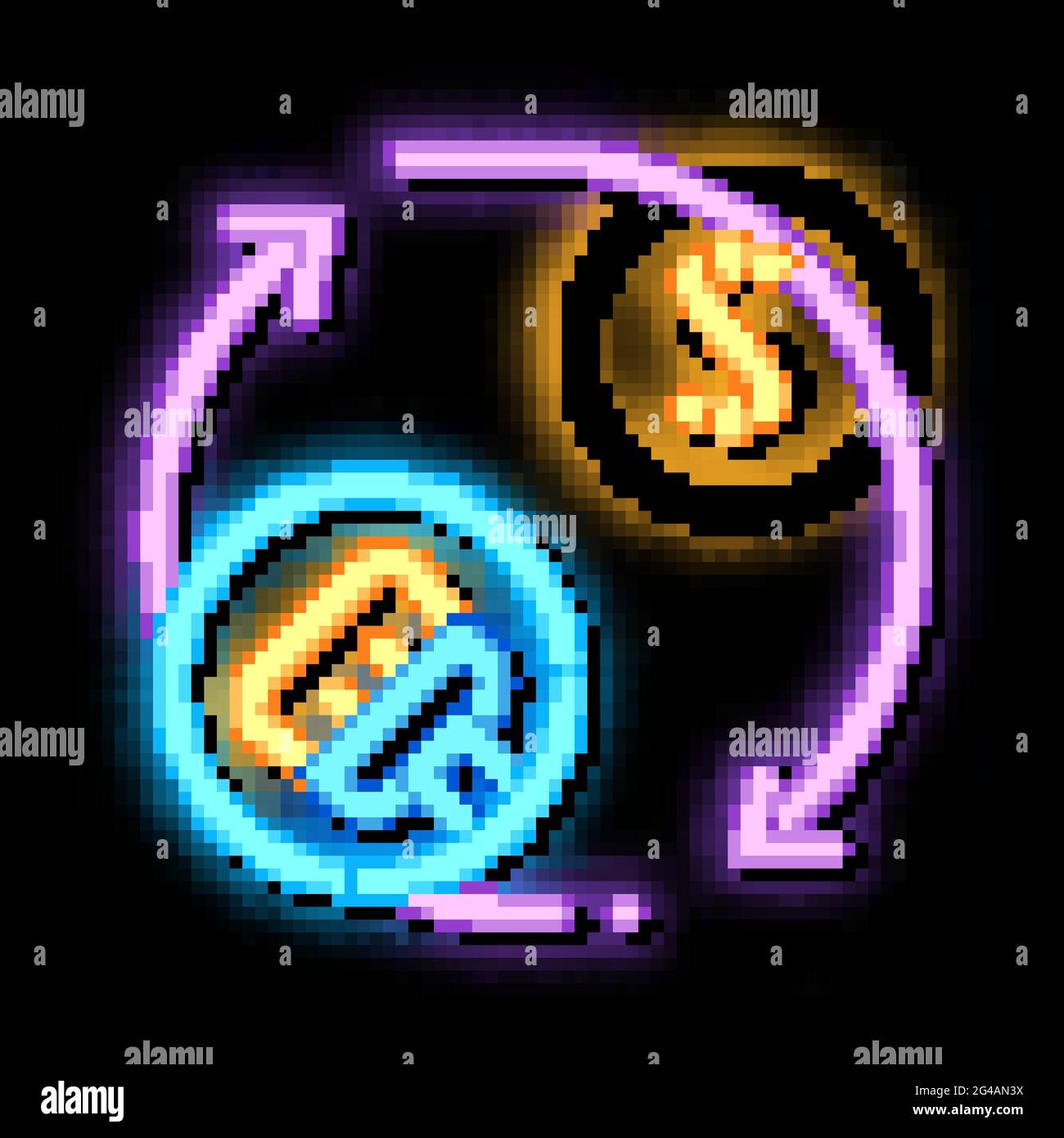 cleaning cycle and money neon glow icon illustration Stock Vector Image ...