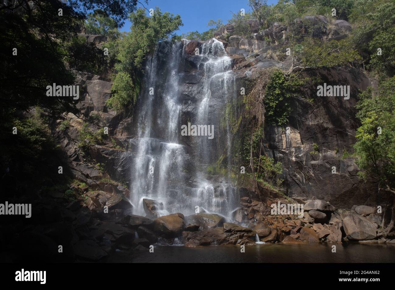 Trevathan Falls is a majestic and isolated fresh water waterfall ...