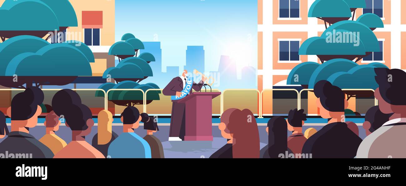 Politician giving cartoon hi-res stock photography and images - Alamy