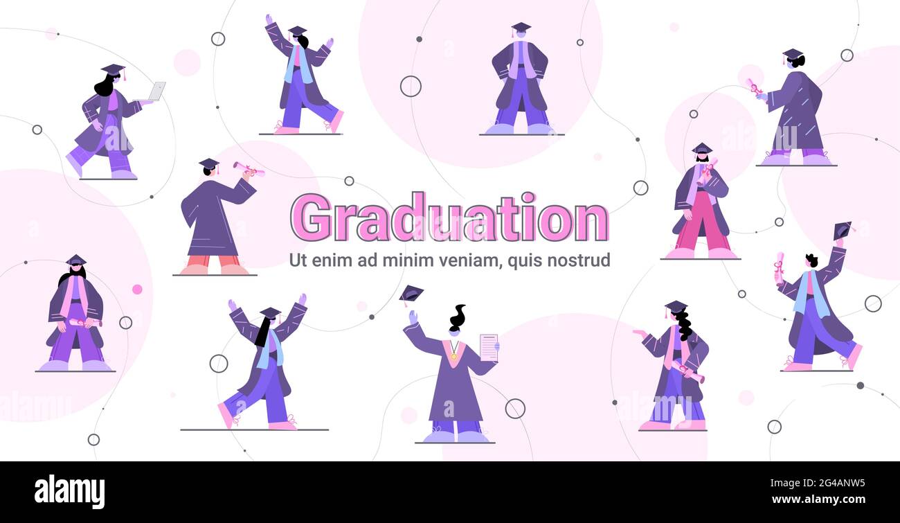 set graduated students graduates celebrating academic diploma degree ...