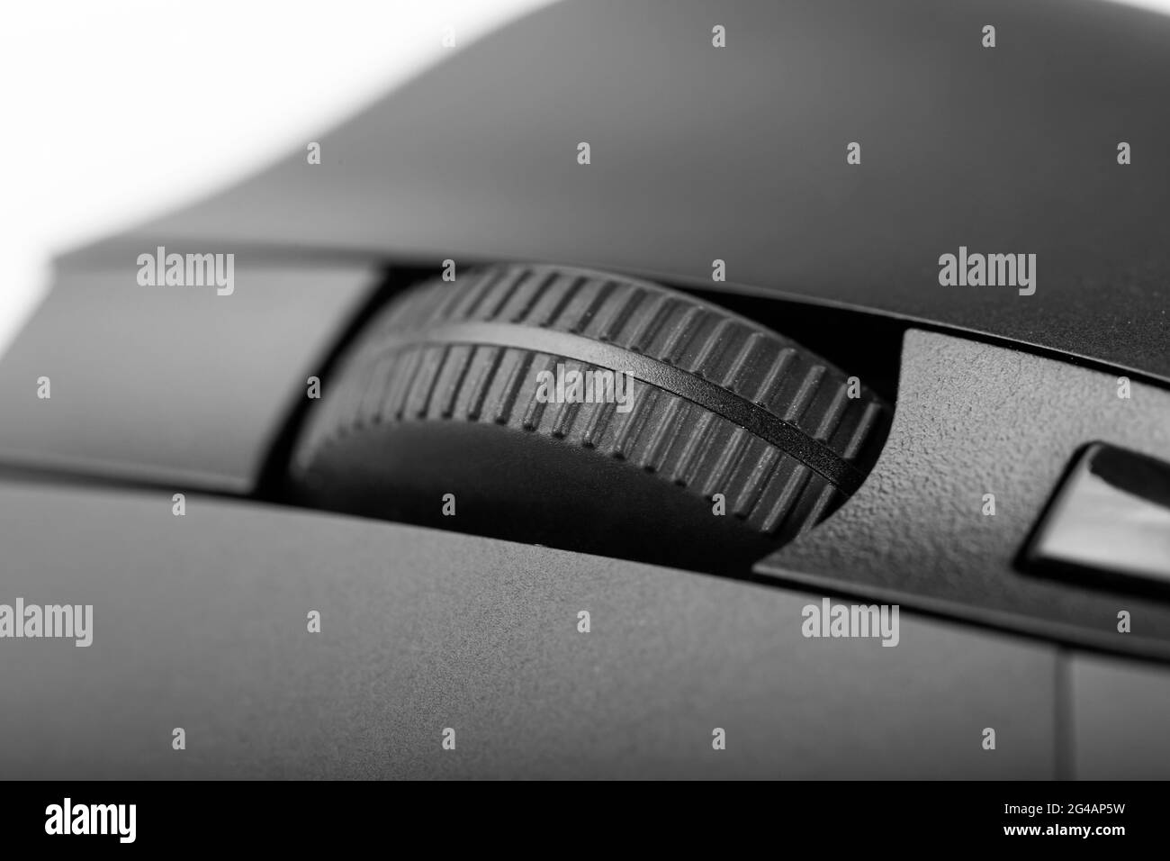 Black modern computer wireless mouse. Isolated on white background ...