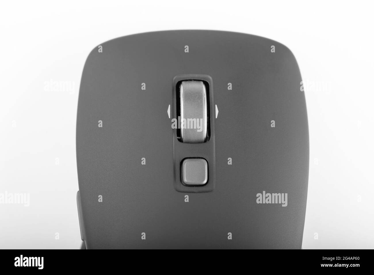 Black modern computer wireless mouse. Isolated on white background ...