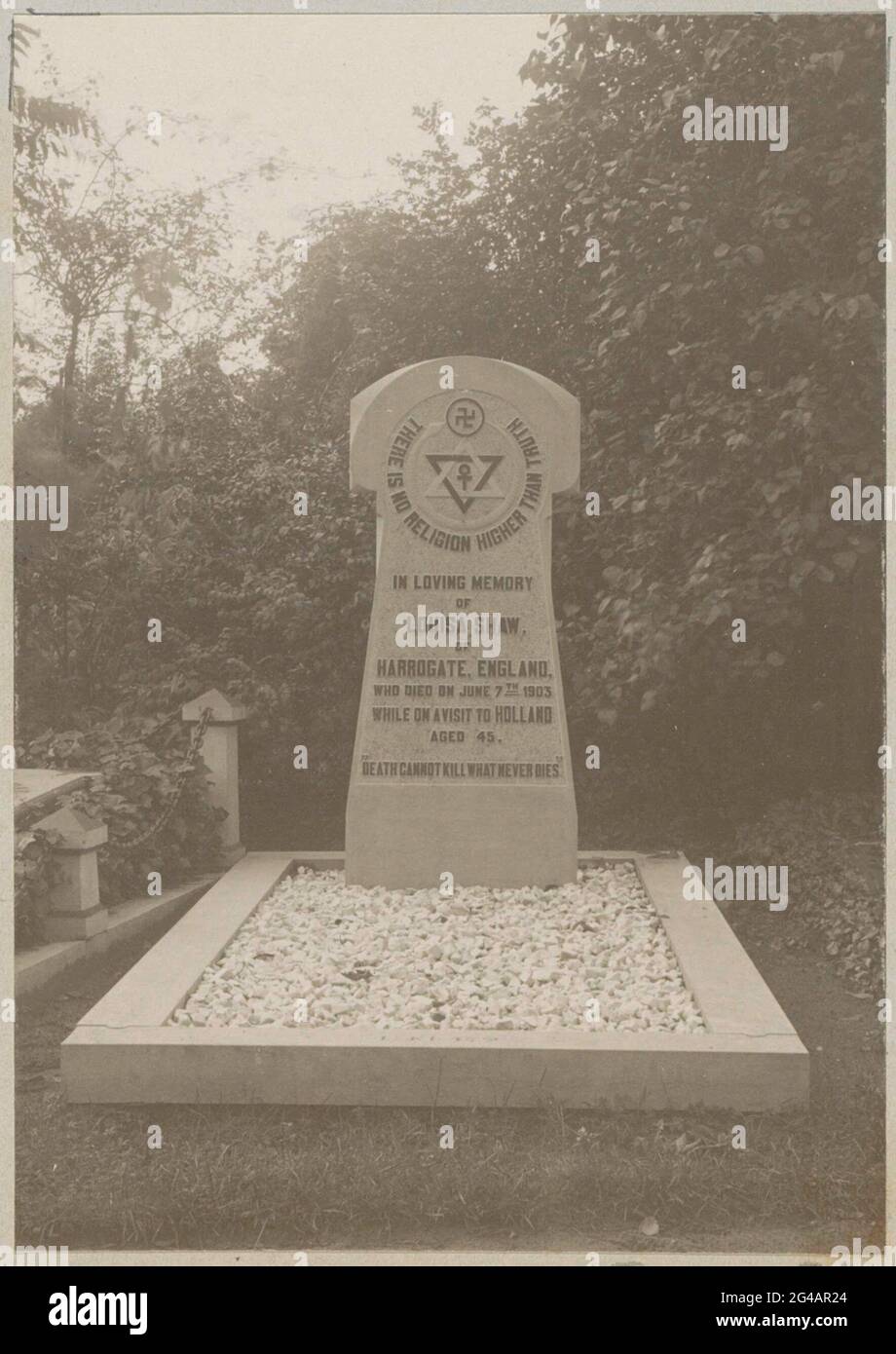 Louisa Shaw grave monument. Part of family album including photos of ...