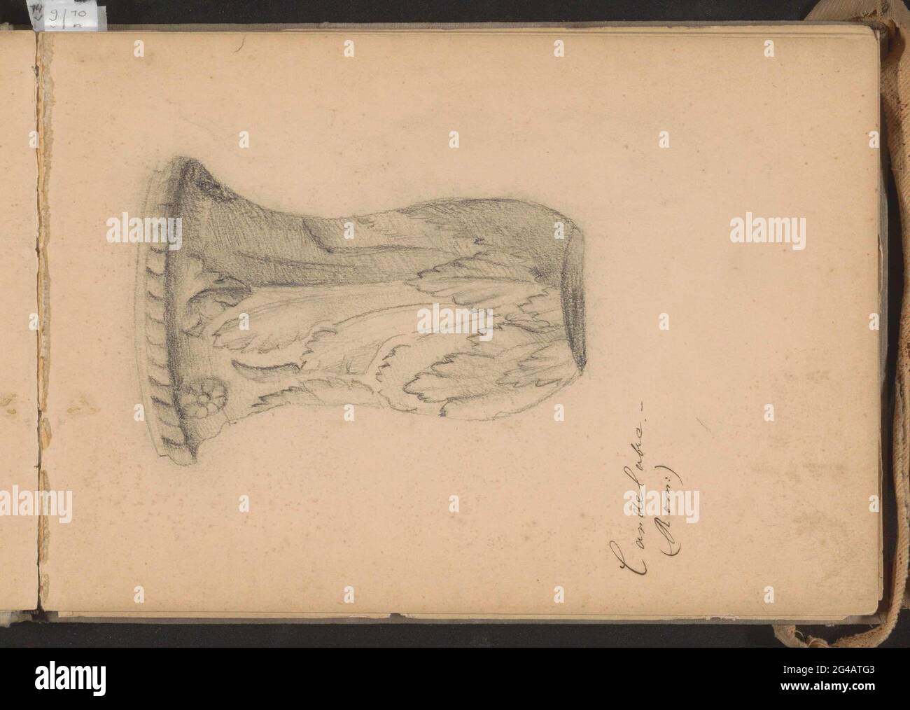Roman Candelbum decorated with leaves. Leaf 7 Recto from a sketchbook ...