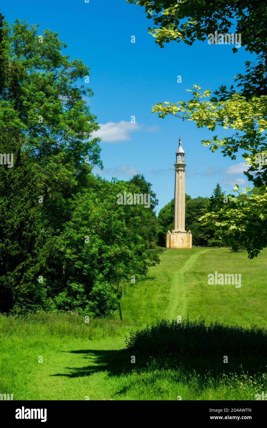 Lord Cobham’s Pillar, Stowe Stock Photo - Alamy