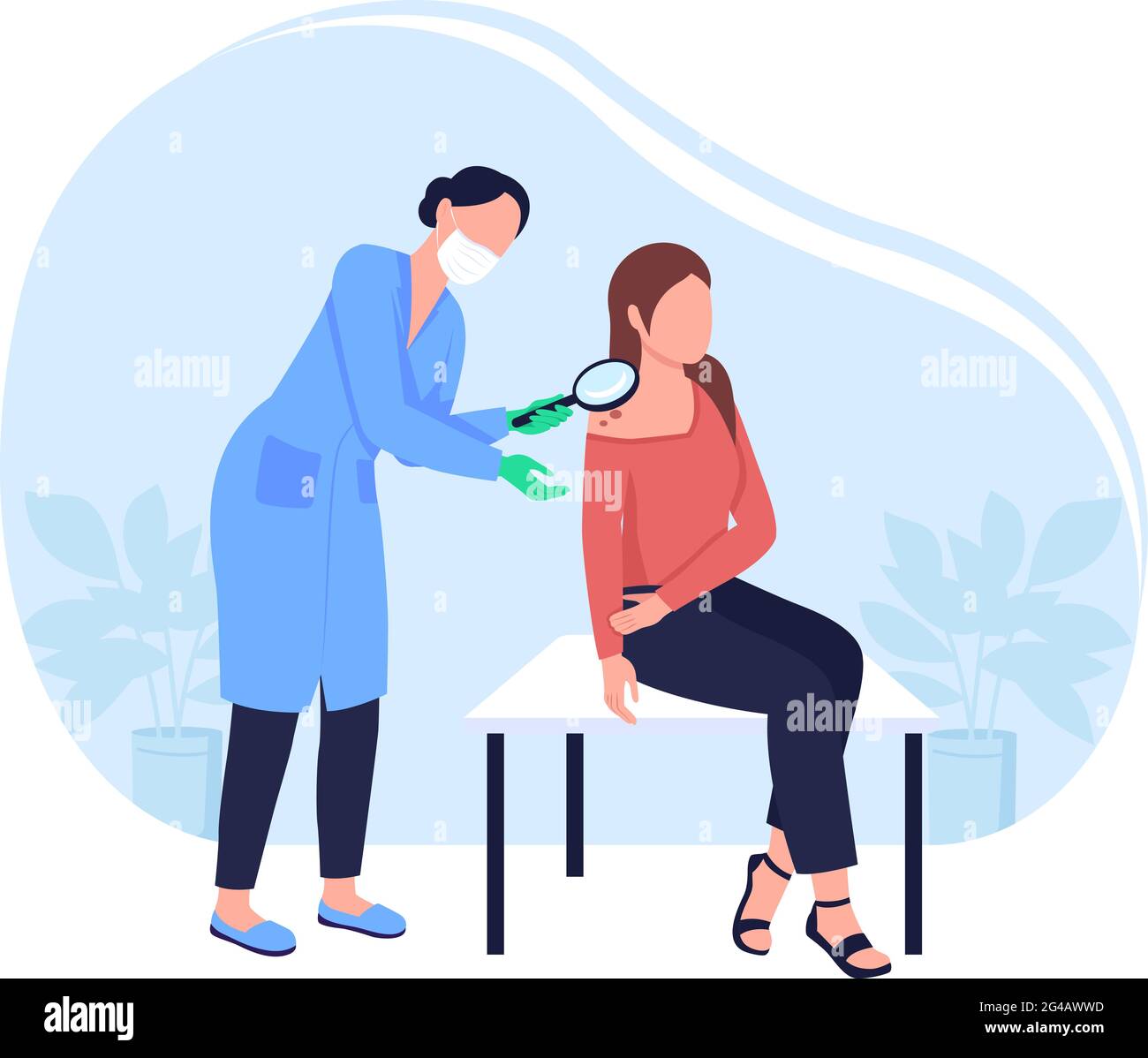 Check melanoma for skin cancer 2D vector isolated illustration Stock ...