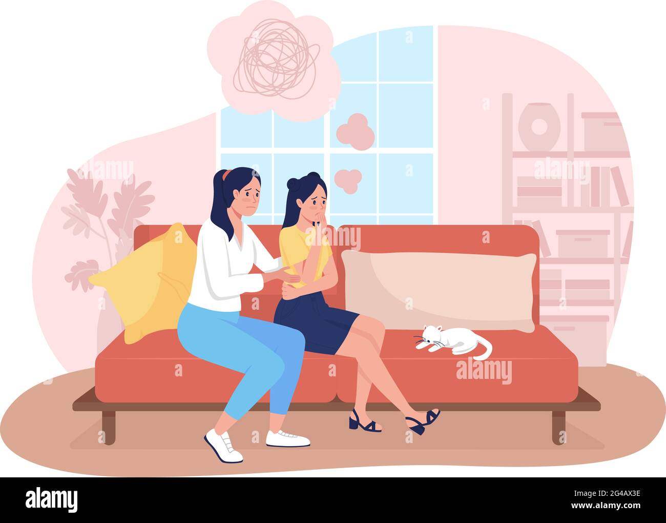 Woman and teenage daughter and unhappy Stock Vector Images - Alamy